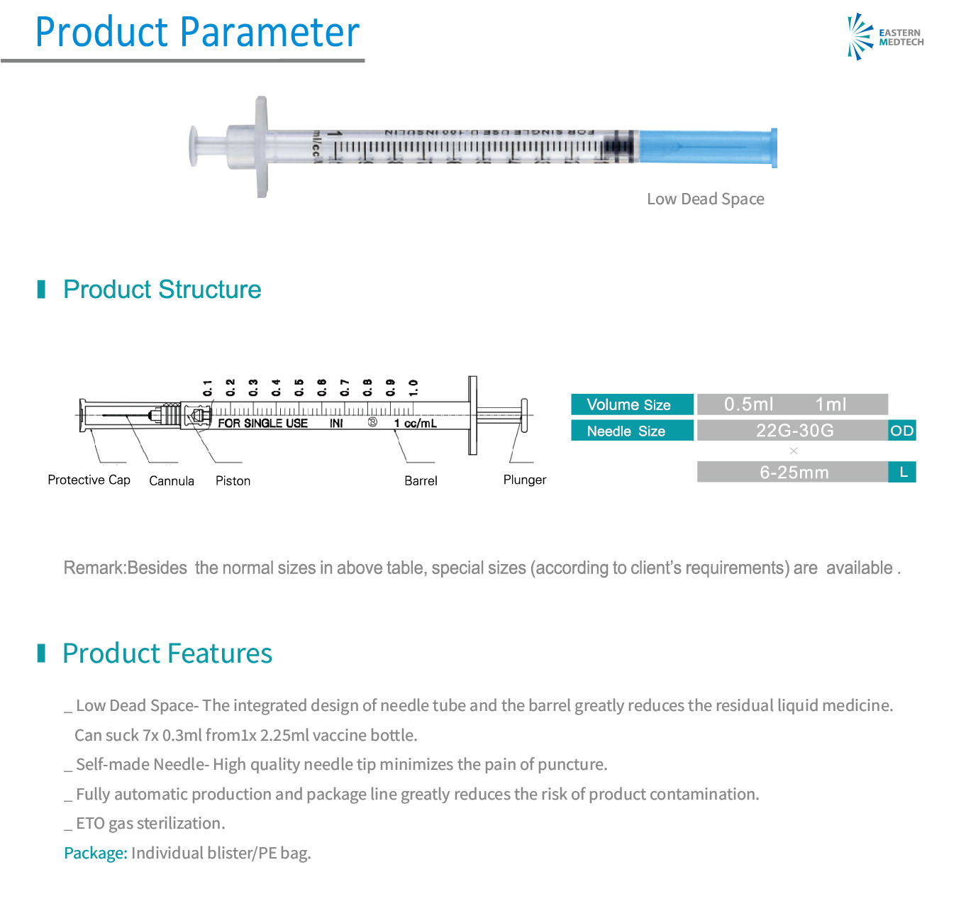 1ml LDS Vaccine Syringe - Buy Vaccine Syringe on Shanghai Eastern ...